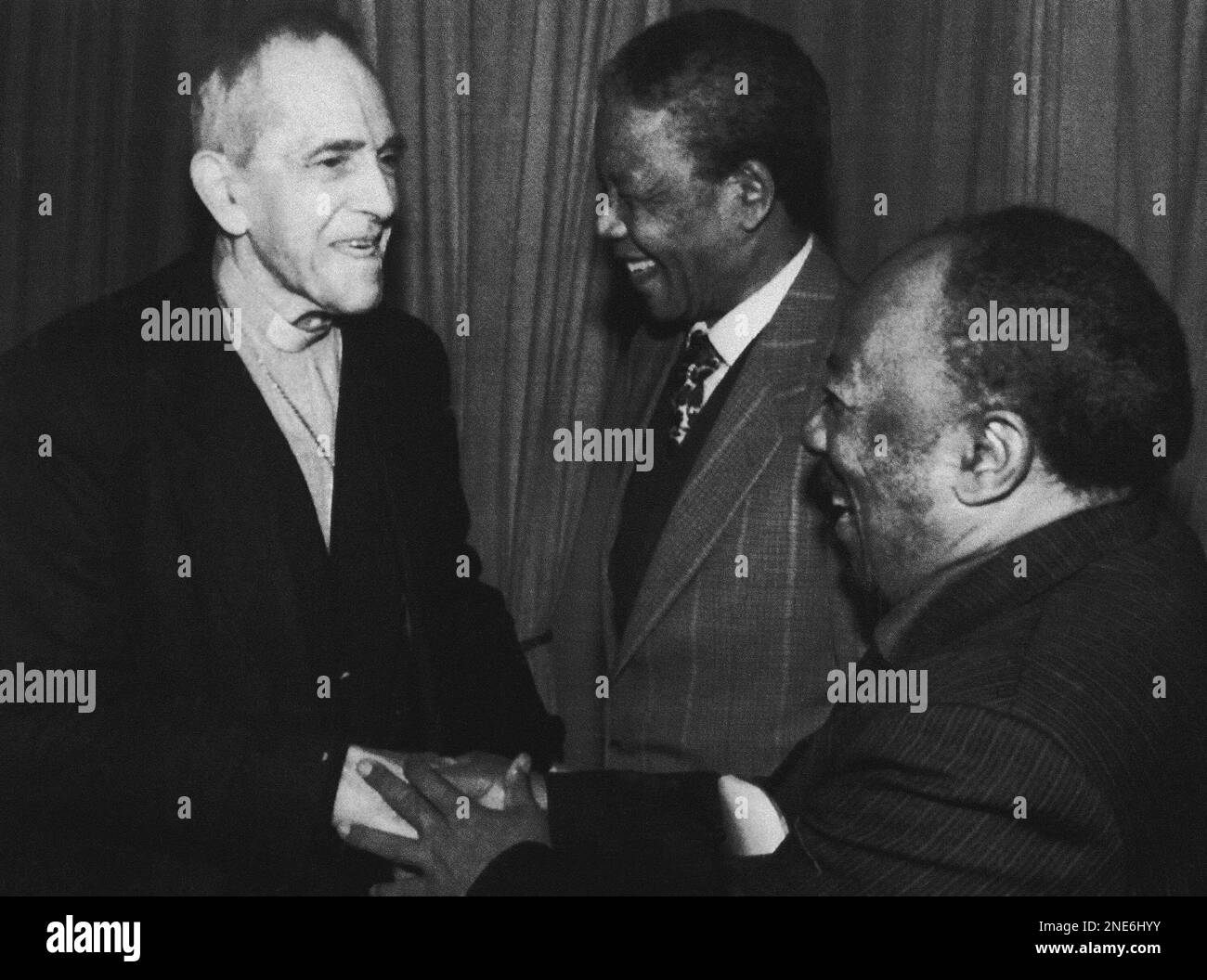 Anti ? apartheid activist cleric Archbishop Trevor Huddleston, left ...