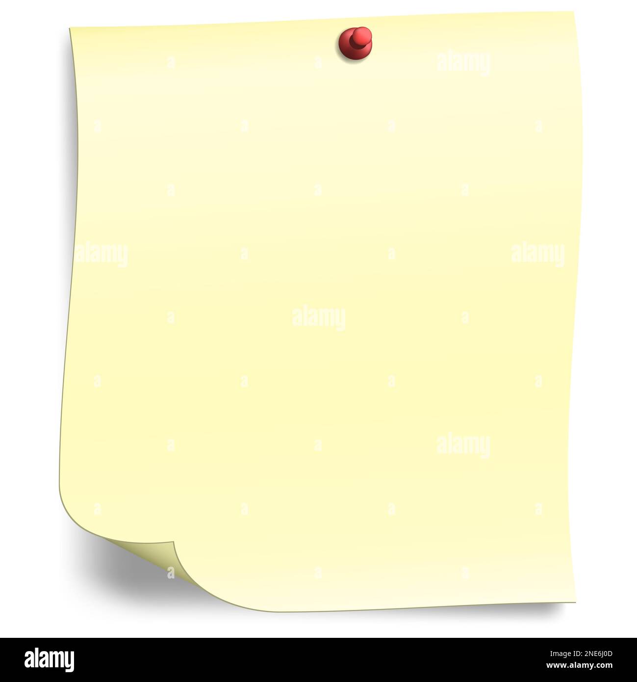 Paper sheet with pin on white background. Shadow under sticker. Vector ...