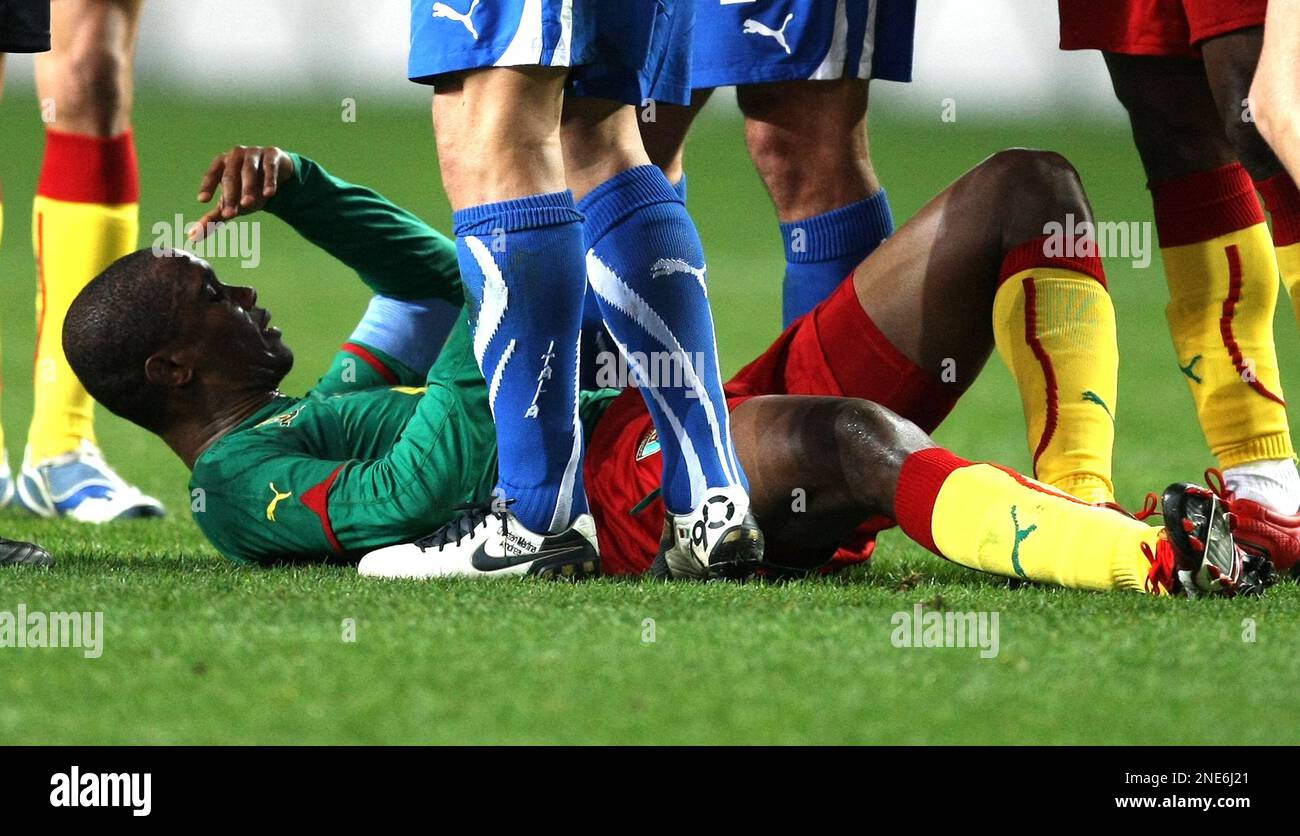 Cameroon's Samuel Eto'o is seen during the friendly soccer match ...