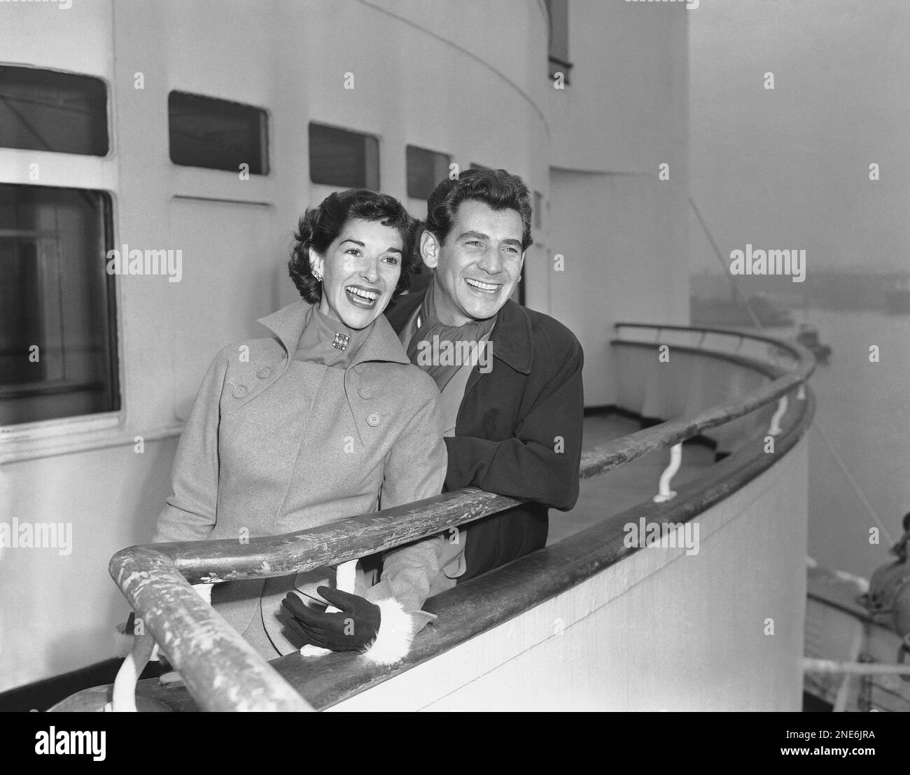 Leonard Bernstein, right, noted American composer-conductor, with his ...