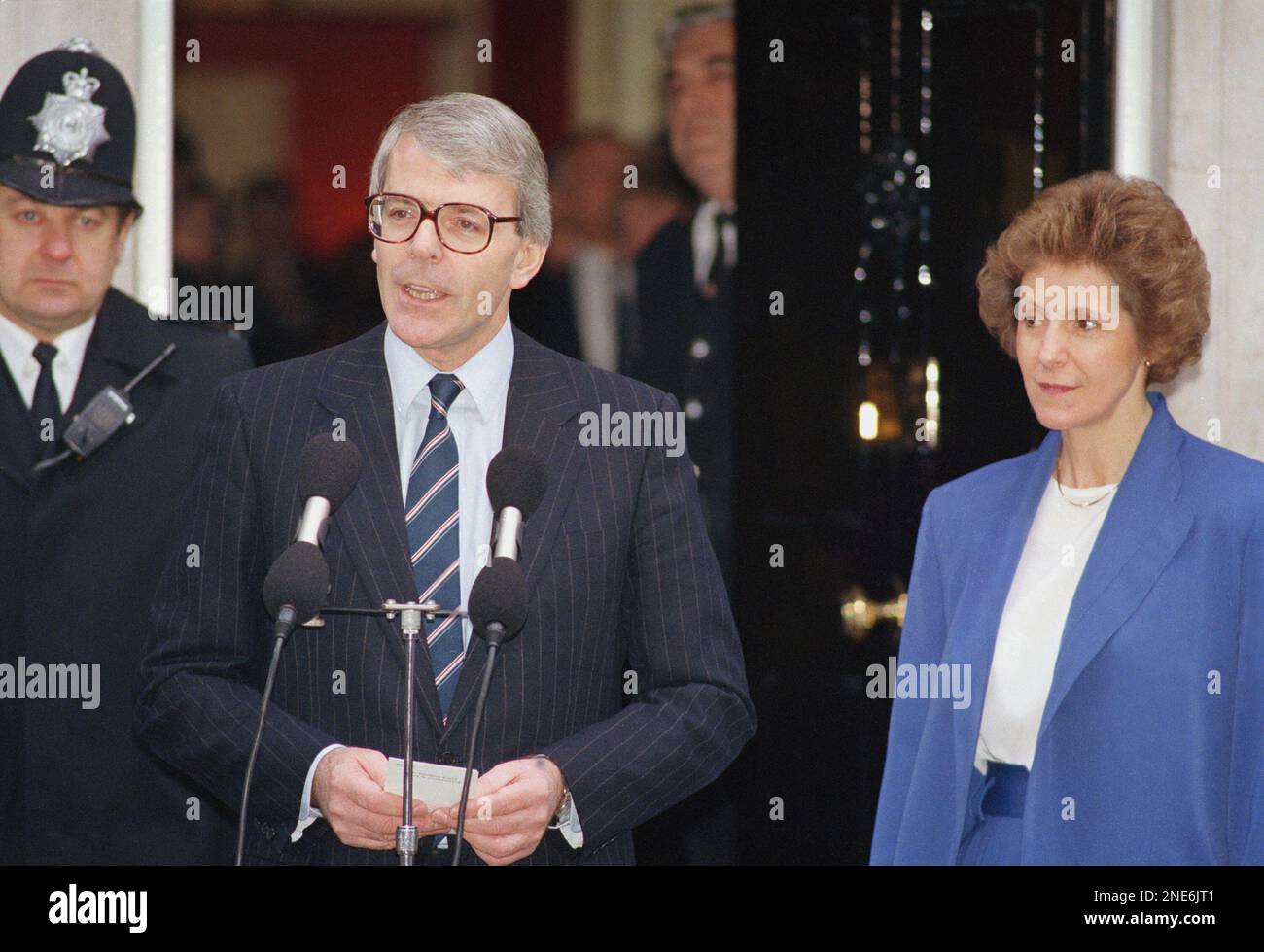 Britain?s New Prime Minister John Major and Wife Norma Major at Downing ...
