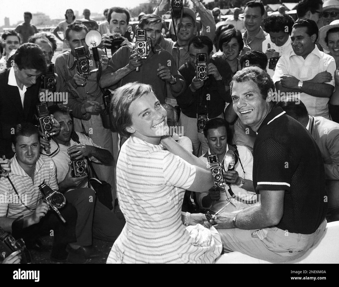Viennese-born movie actress Maria Schell and French actor Christian ...