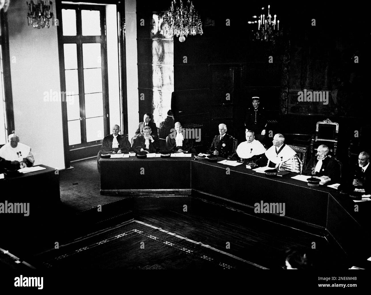 Eight of the nine judges of the French Supreme Court at Riom set up to ...