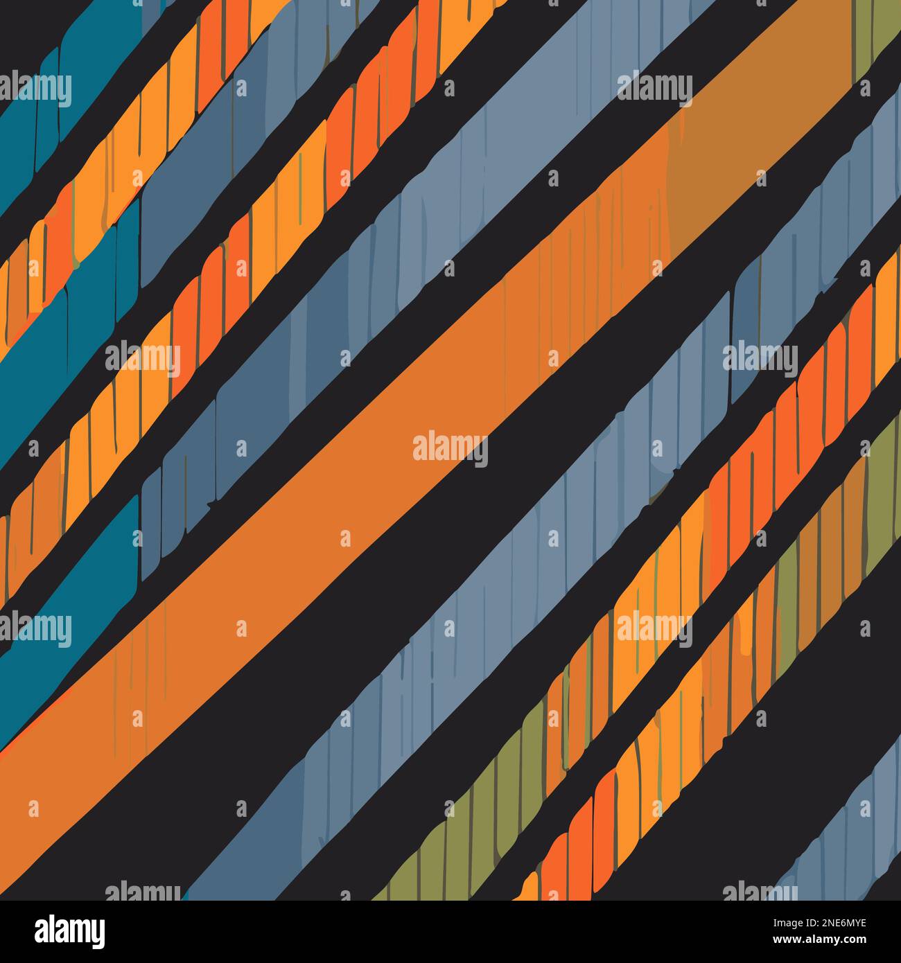 Colorful Diagonal Pattern With Lines Vector Background Style Handmade Vector Art Stock Vector