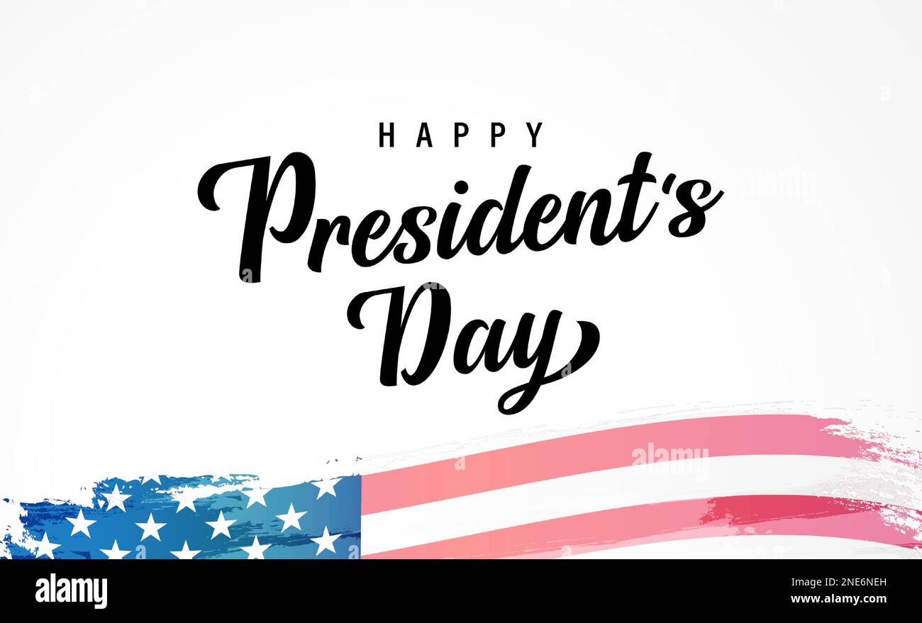 Happy Presidents Day calligraphy and watercolor flag. President 's Day ...