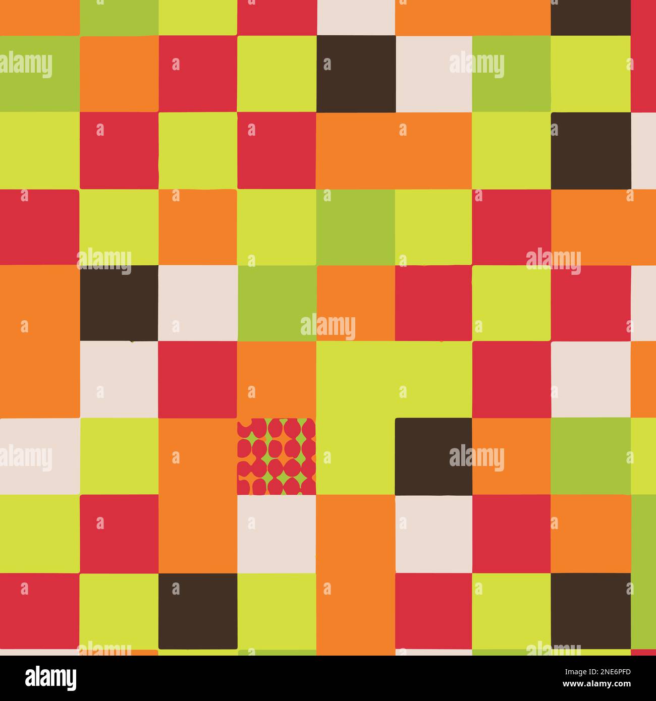 Colorful Yellow And Reds Check Pattern Background Style. Handmade ...