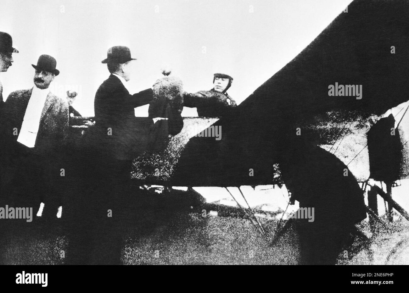 Pilot Earle L. Ovington and former Postmaster General Frank Harris ...