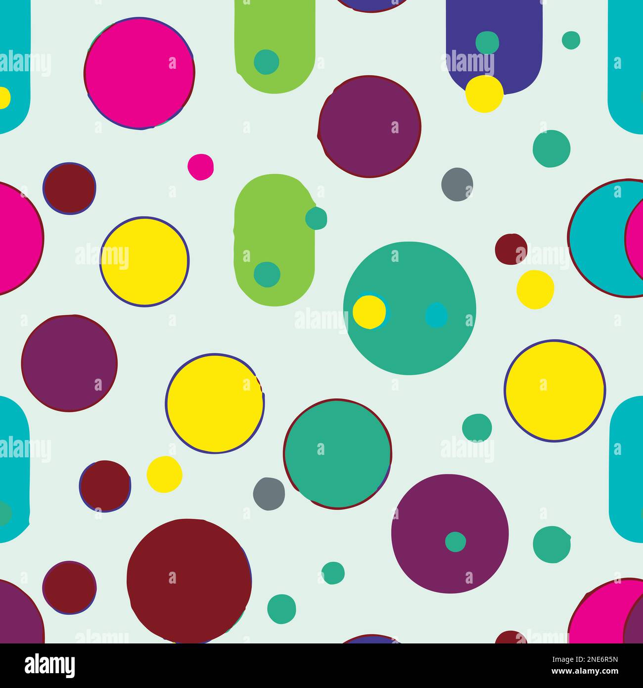 Colorful Pattern With Big And Small Circles. Handmade vector art Stock ...