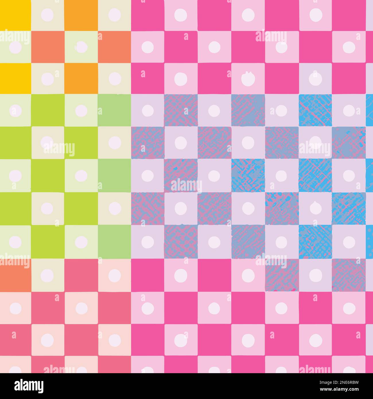 Colorful Check Pattern With Small Circles Vector Background Style ...