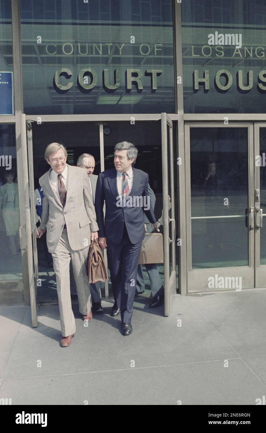 CBS newsman Dan Rather leaves the court house for his libel case in Los ...