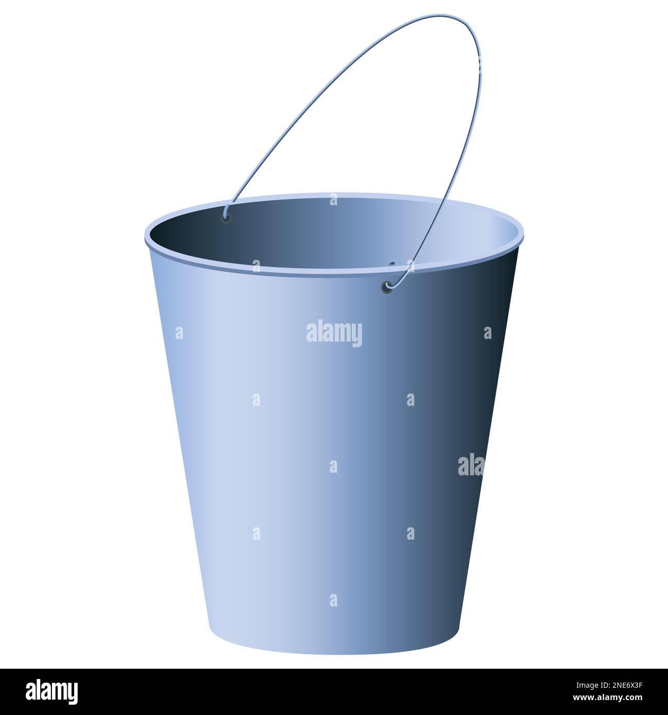 Metal bucket with handle isolated on white background. Vector design ...