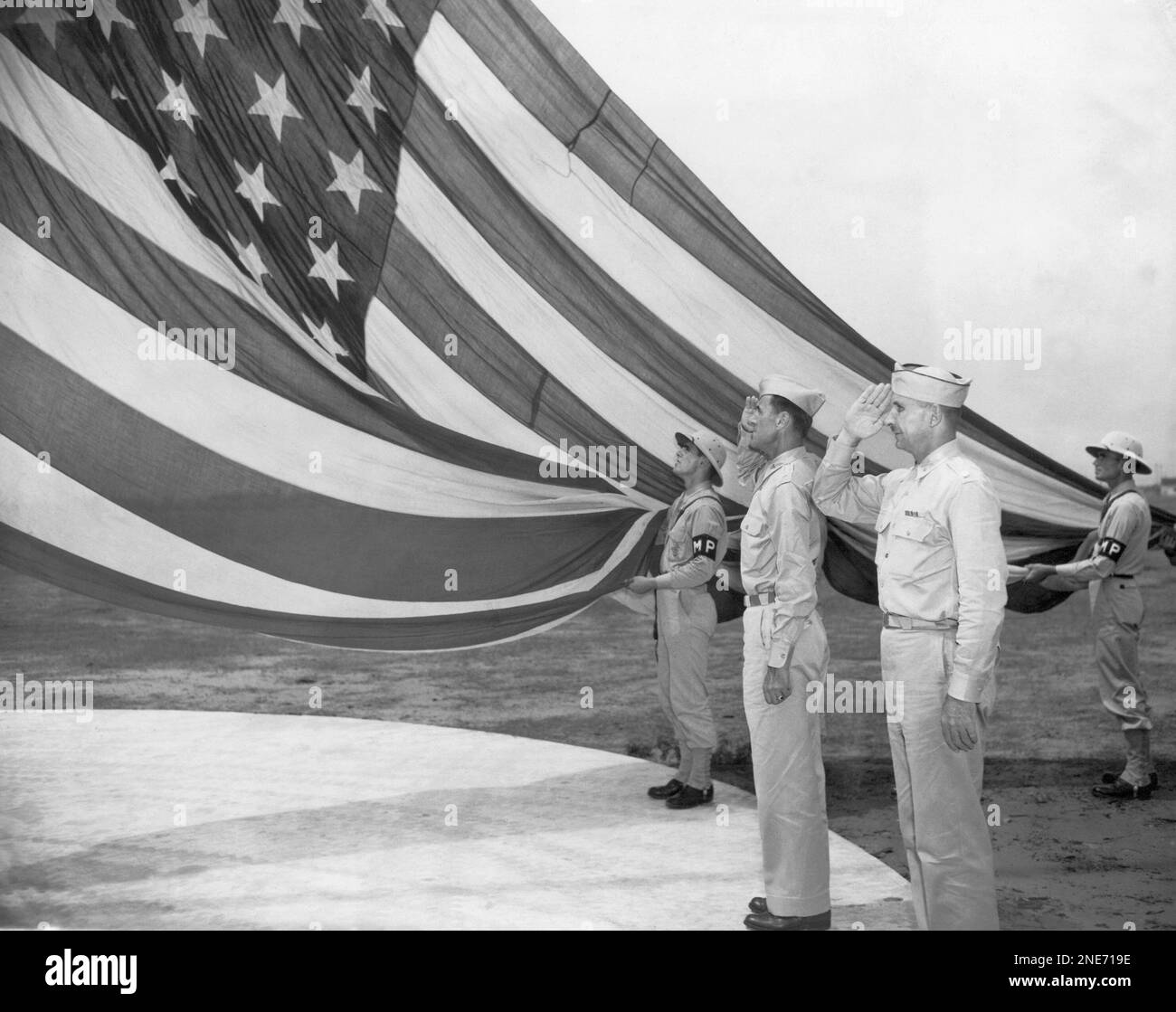 The garrison flag and largest in use by the U.S. Army, 20 x 38 feet ...