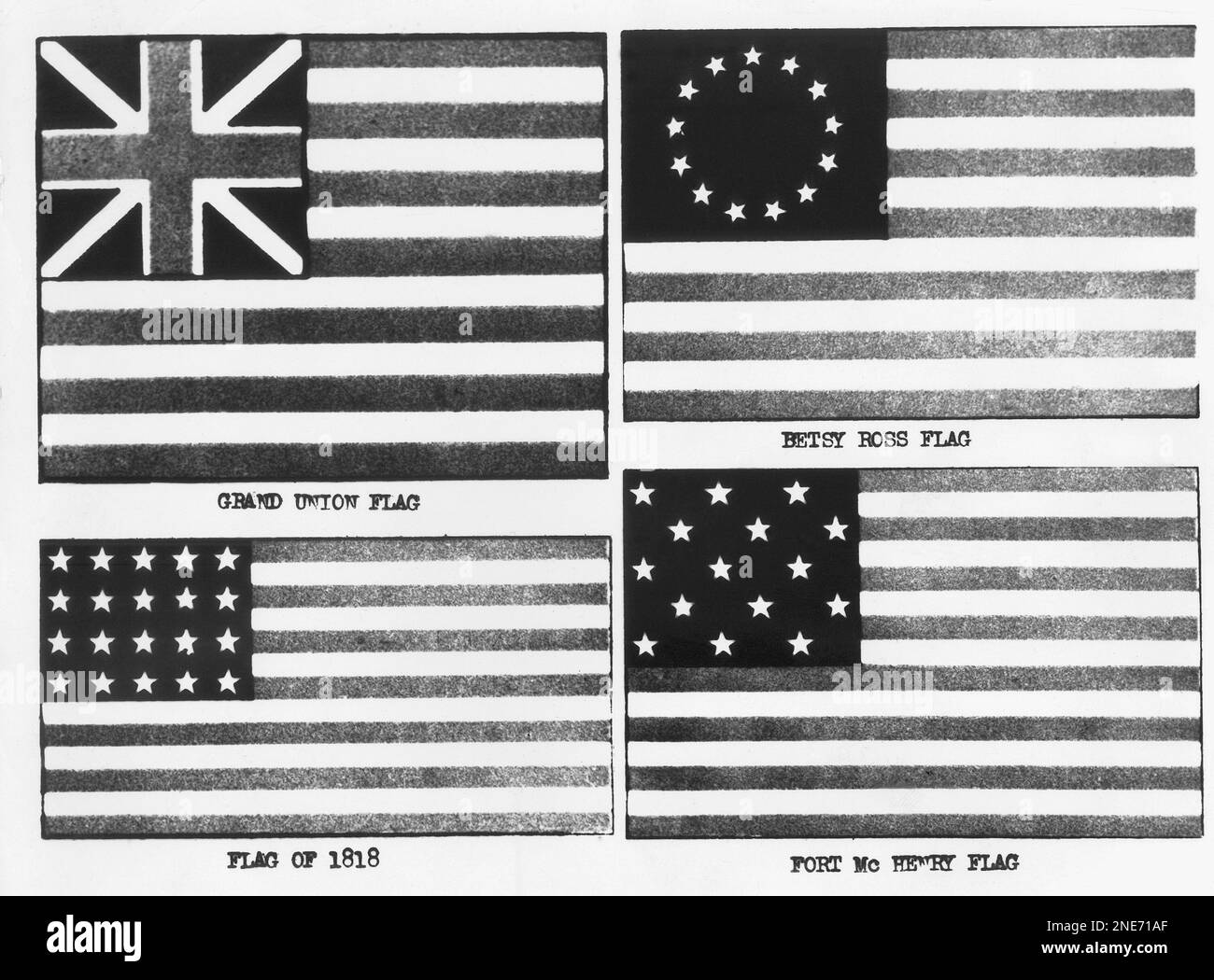 Civil War Union Flag Black And White