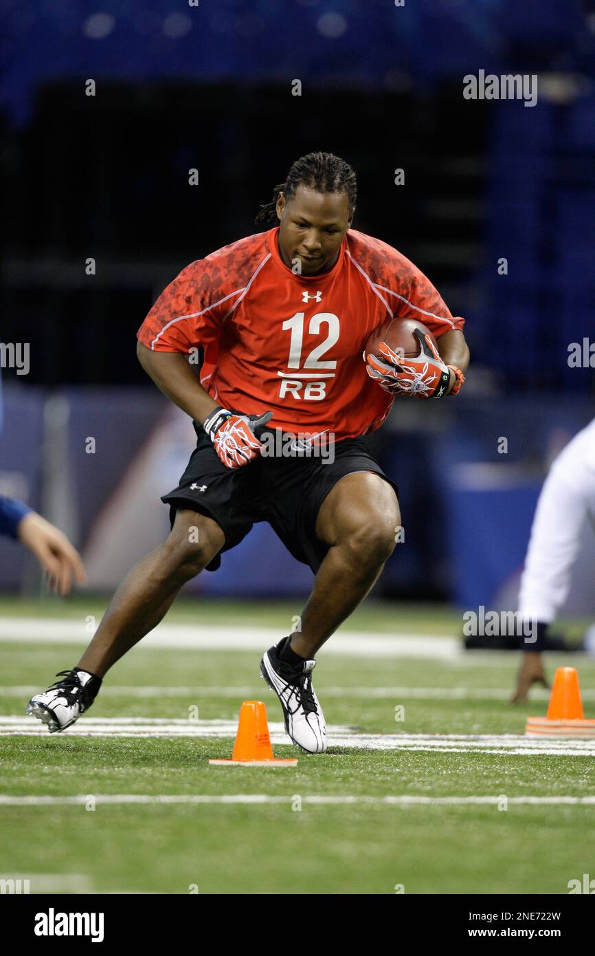 Virginia's Rashawn Jackson runs a drill at the NFL football scouting ...