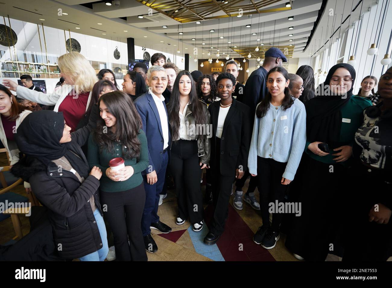 Mayor of London Sadiq Khan during a visit to a Hope Hack event to ...