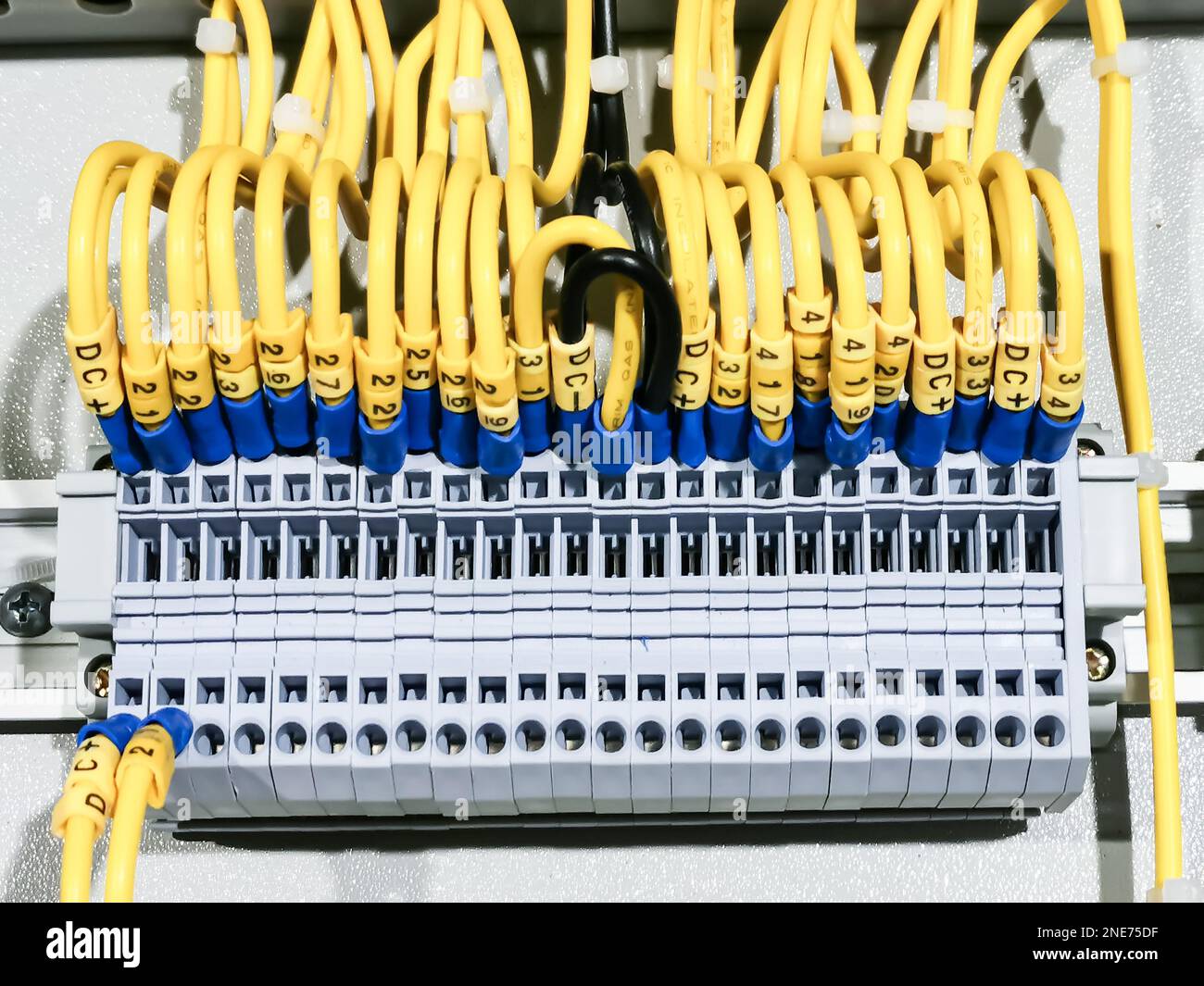 A row of terminal blocks in electrical cabinet Stock Photo - Alamy
