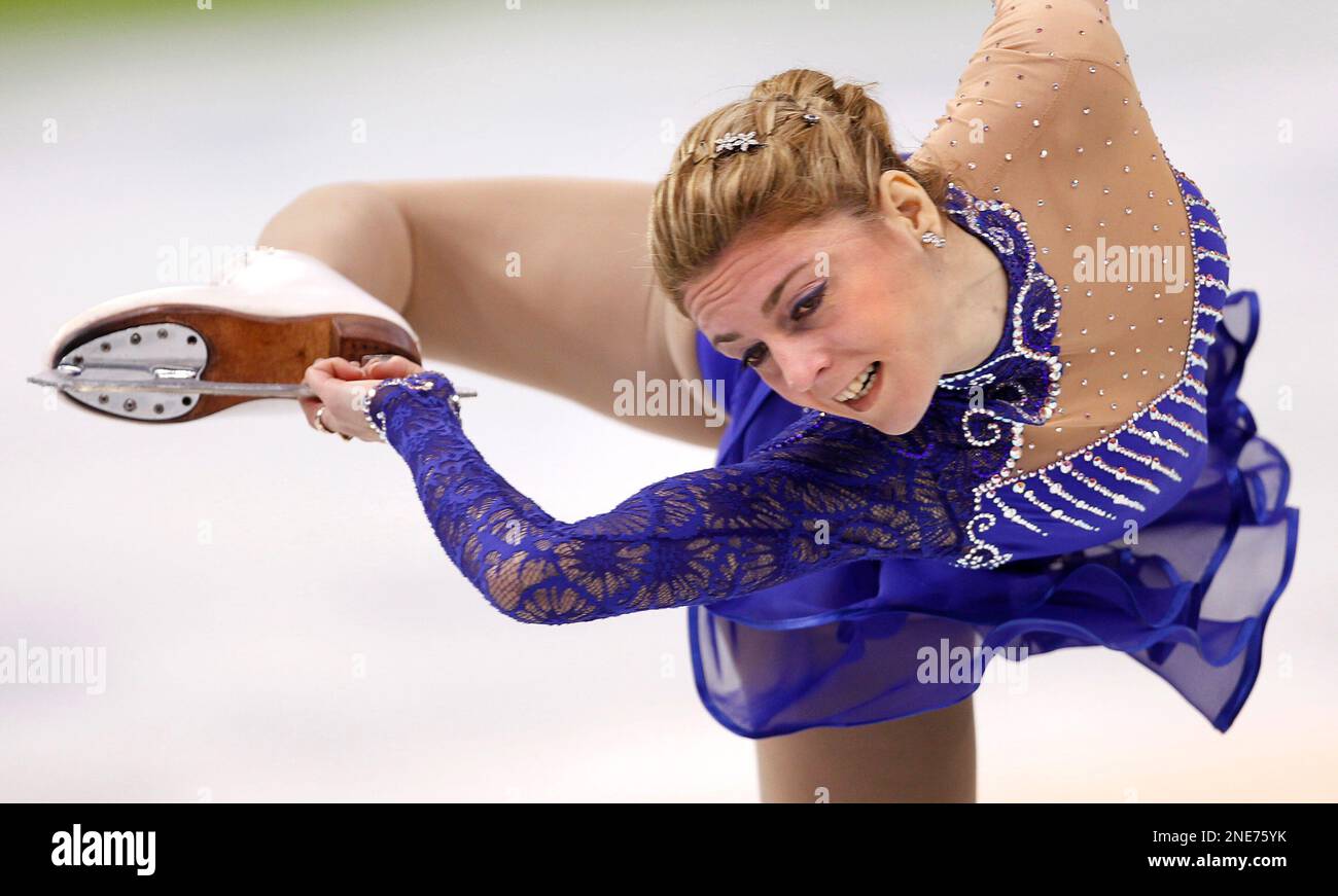Julia Sebestyen, from Hungary, performs her free program in the women's ...