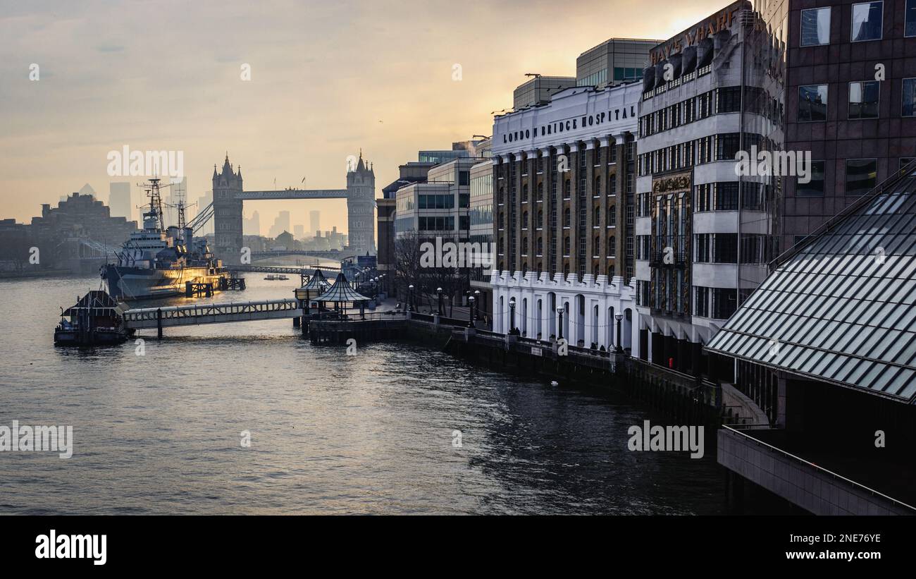 The view of London Bridge Hospital, HMS Belfast, and Tower Bridge from ...