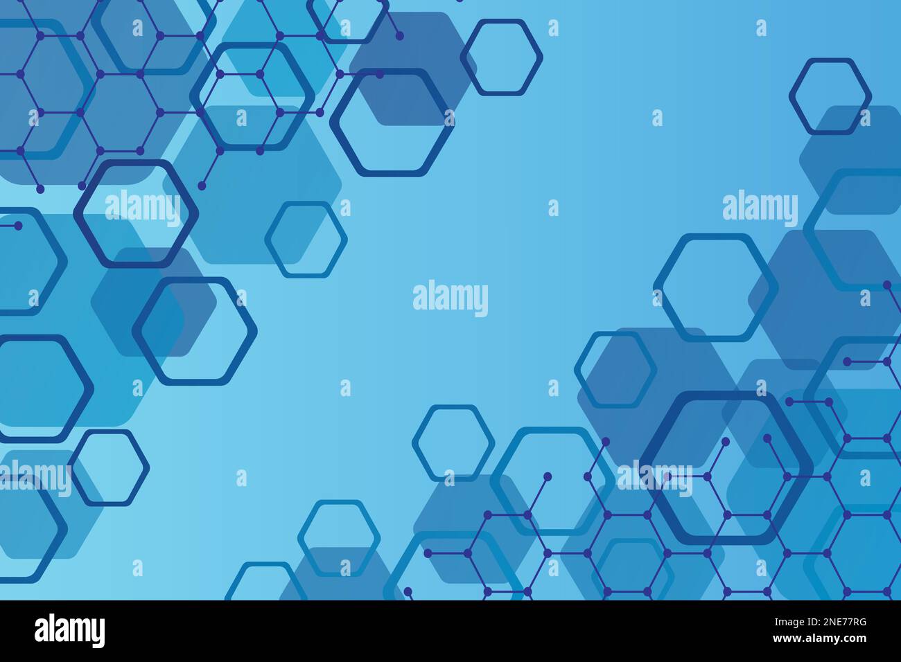 Abstract hexagonal background. Hexagonal molecular structures. Futuristic technology background ...