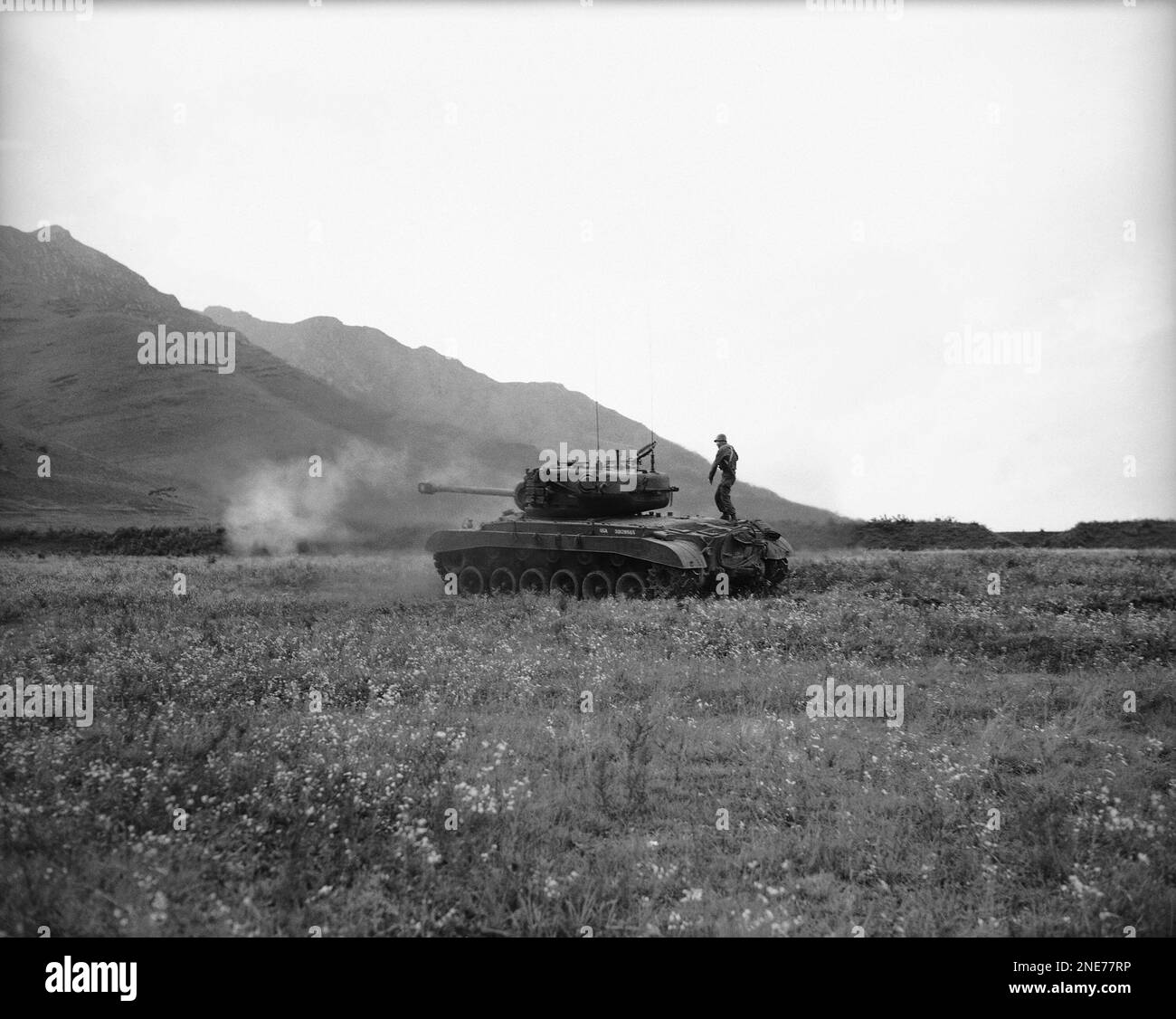 The 90mm high velocity gun of the M-26 ?General Pershing? tank is ...