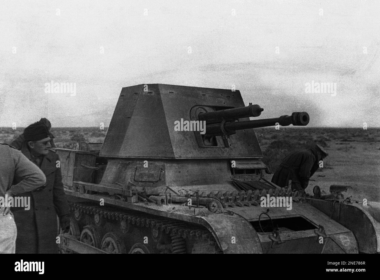 One of Germany's secret weapon tanks in the Libyan Campaign, on Jan. 6 ...