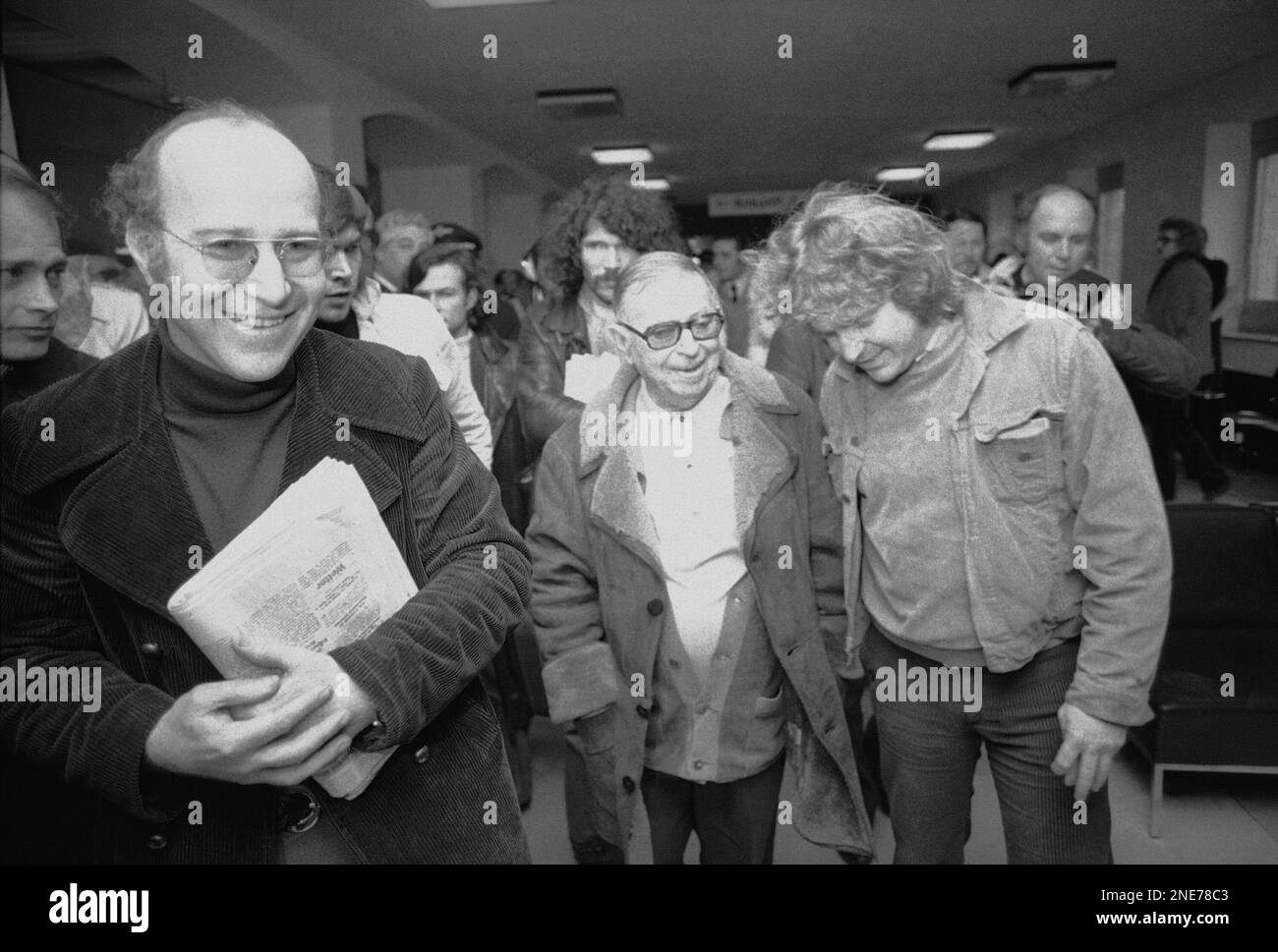 French philosopher Jean-Paul Sartre leaves his car as he arrives, Dec ...