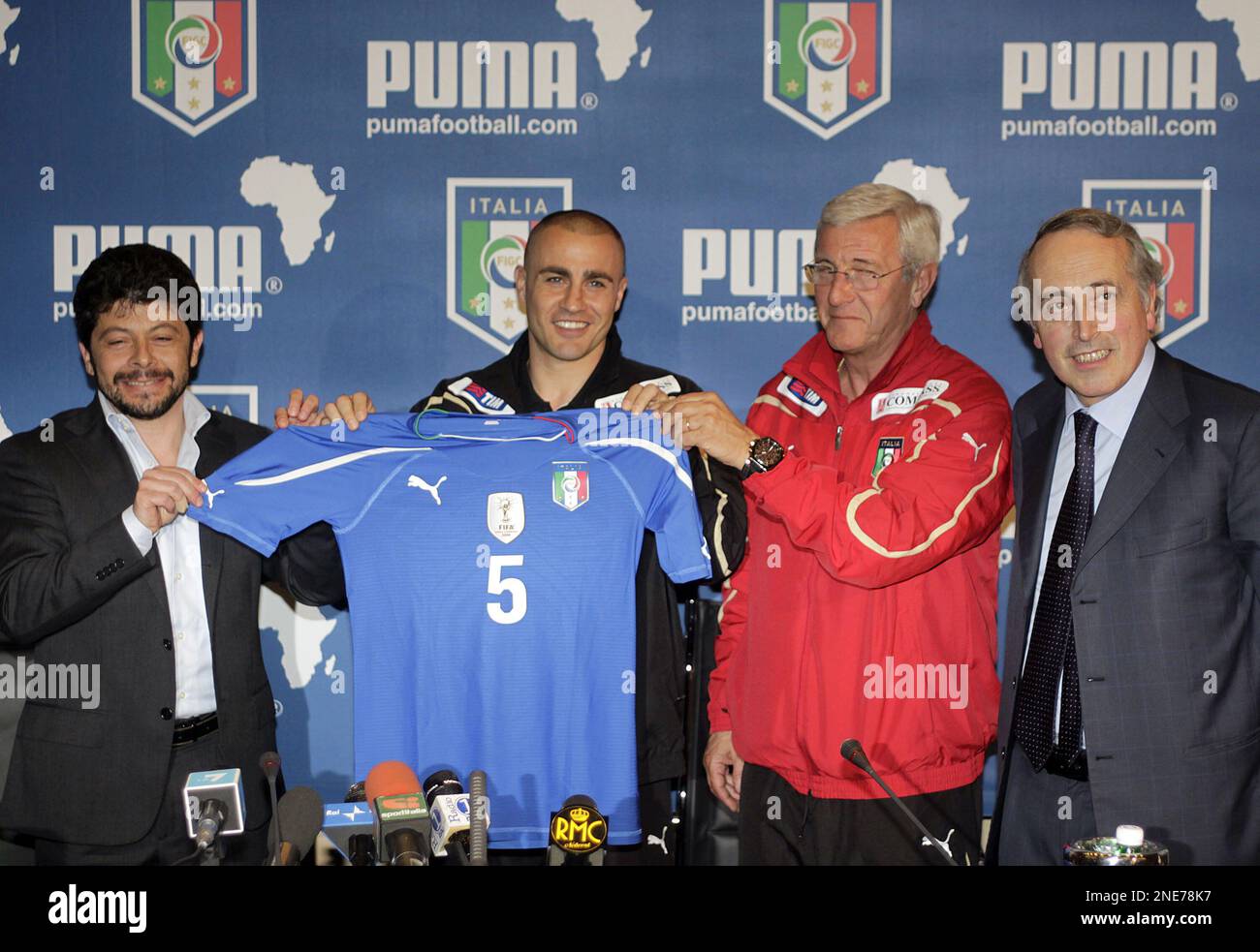 Italian national soccer team captain Fabio Cannavaro, second left ...