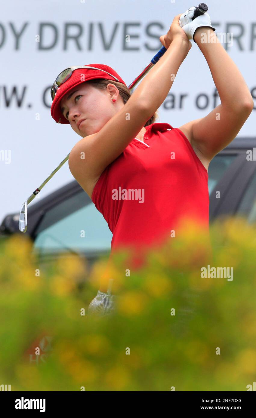 Vicky Hurst of the U.S. tees off on the 11th green during the final ...