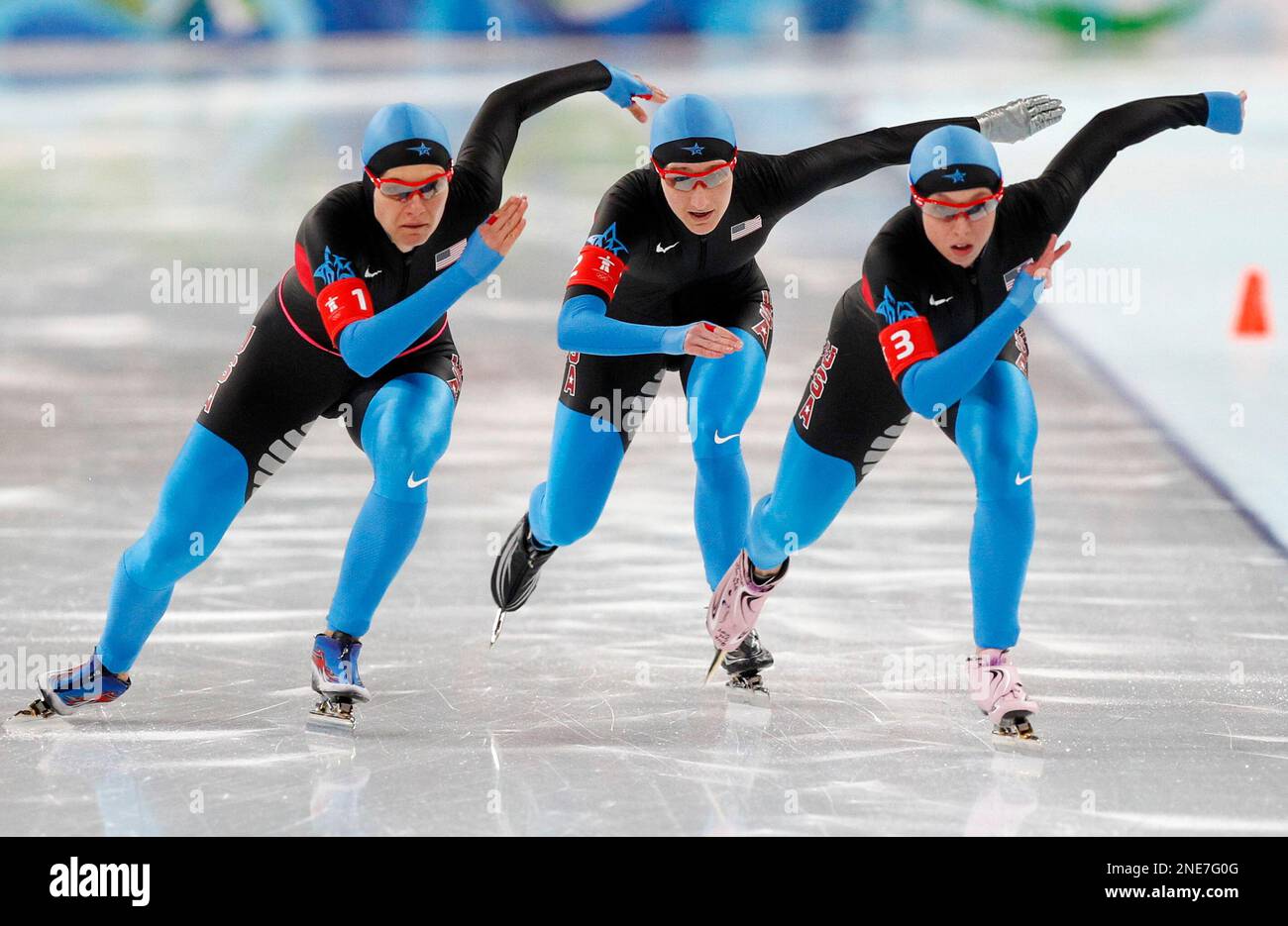 Team USA's Catherine Raney-Norman, left, Jennifer Rodriguez, center ...