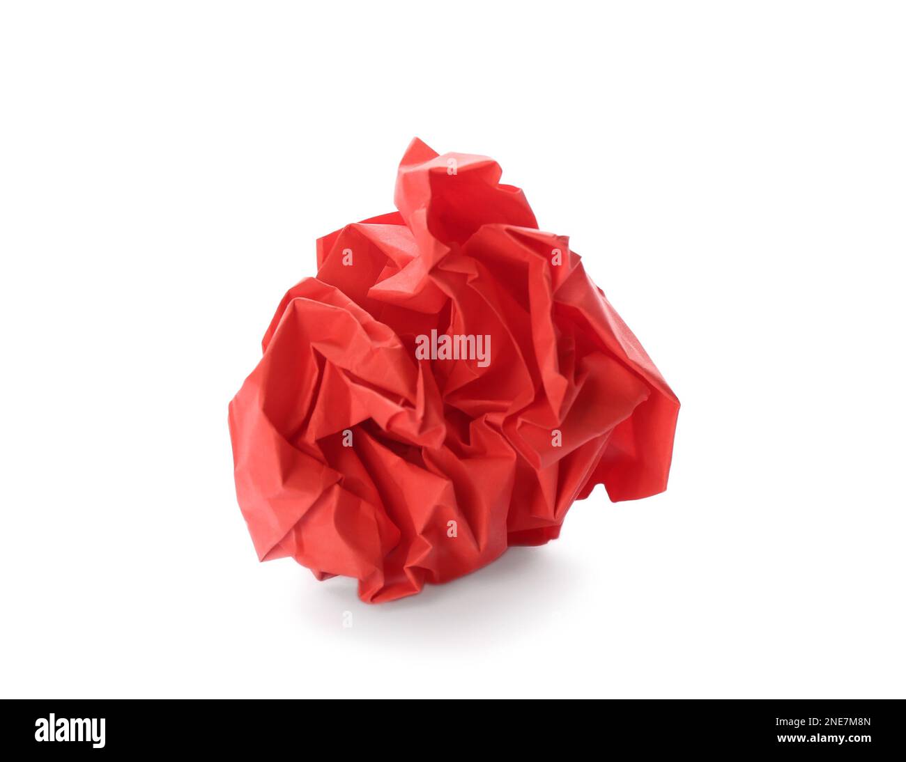 Crumpled sheet of red paper isolated on white Stock Photo - Alamy