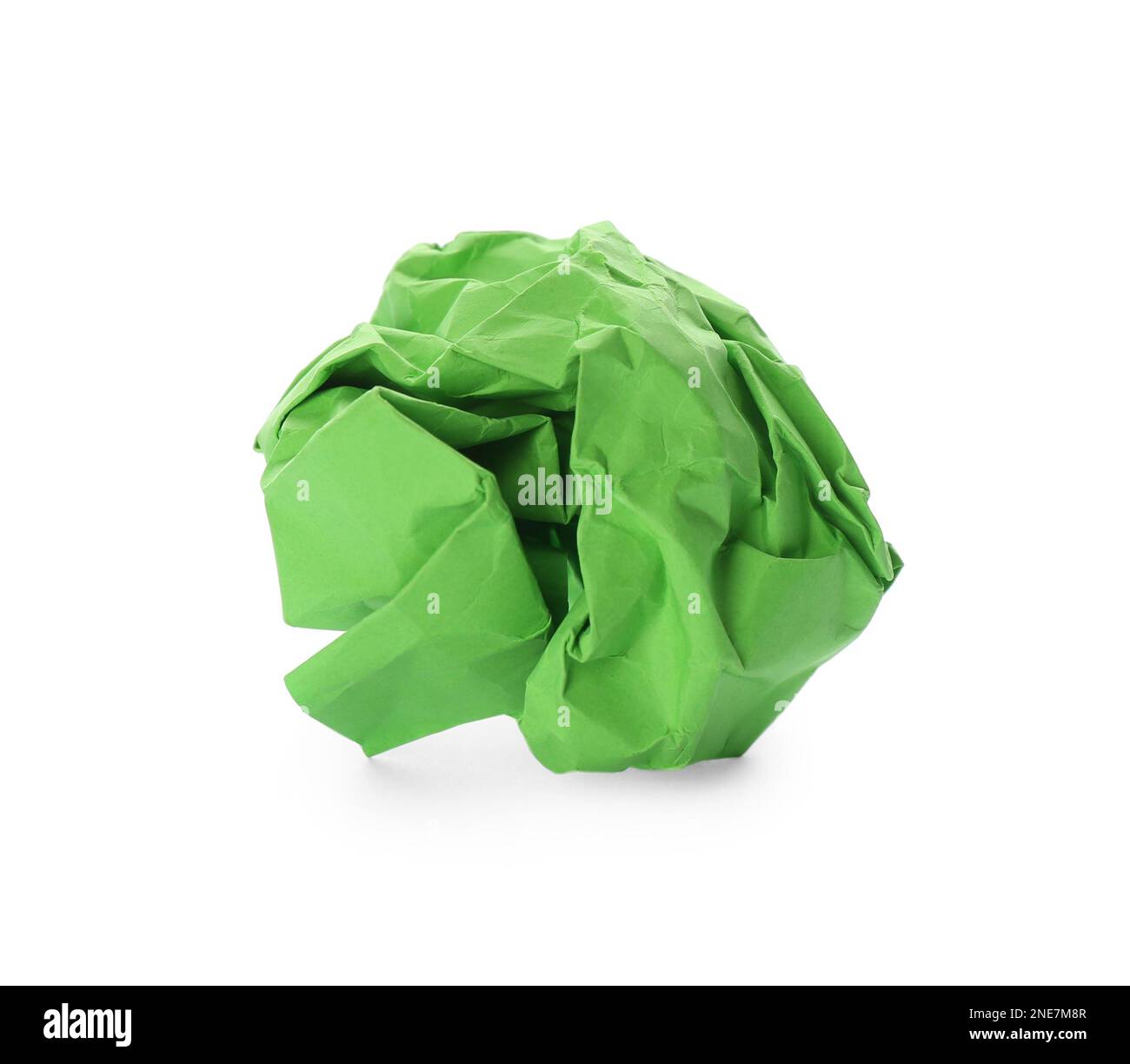 Crumpled sheet of green paper isolated on white Stock Photo - Alamy