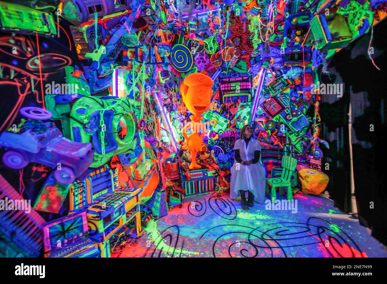 London UK 16 February 2023 Cosmic Room ,over 100 international artists ...