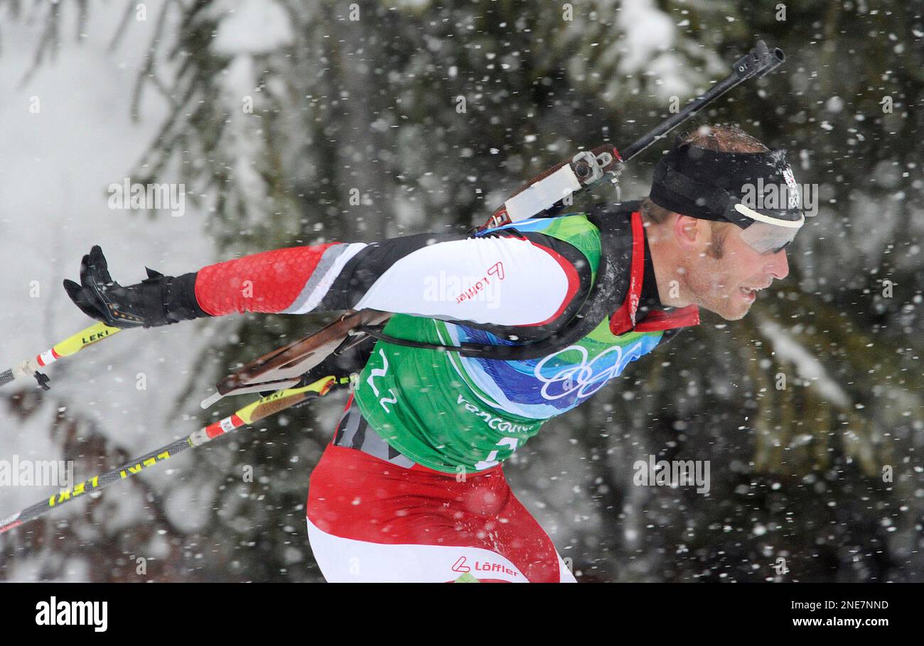 Austria's Matthias Simmen on his way to give Austria the silver medal ...