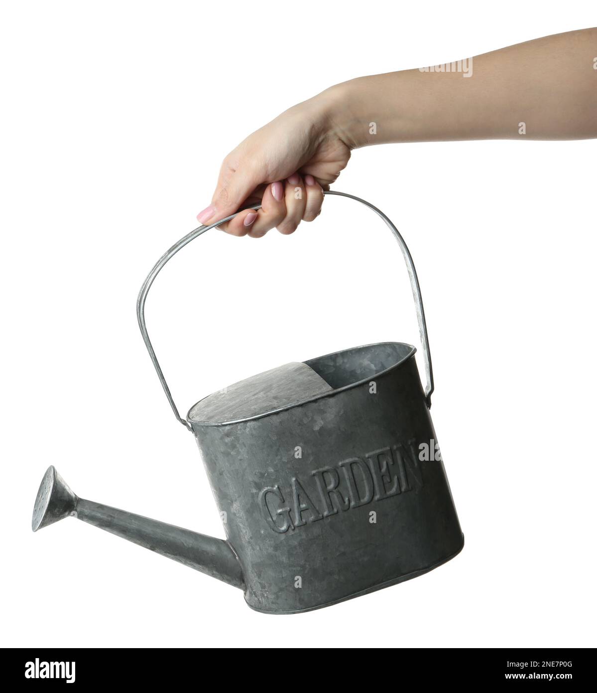 Woman holding garden water Cut Out Stock Images & Pictures - Alamy