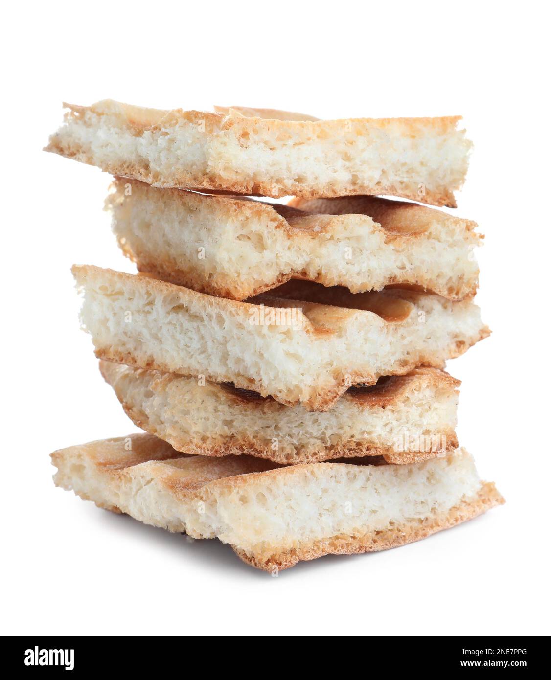 Delicious crispy pita chips on white background Stock Photo - Alamy