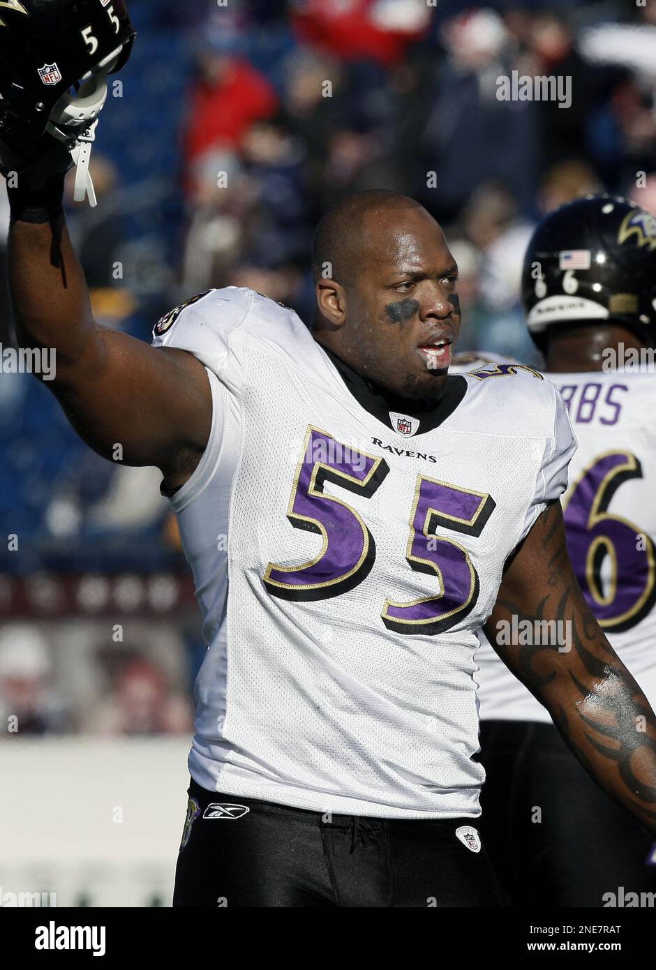 Baltimore Ravens Terrell Suggs (55) reacts during an NFL wild-card ...