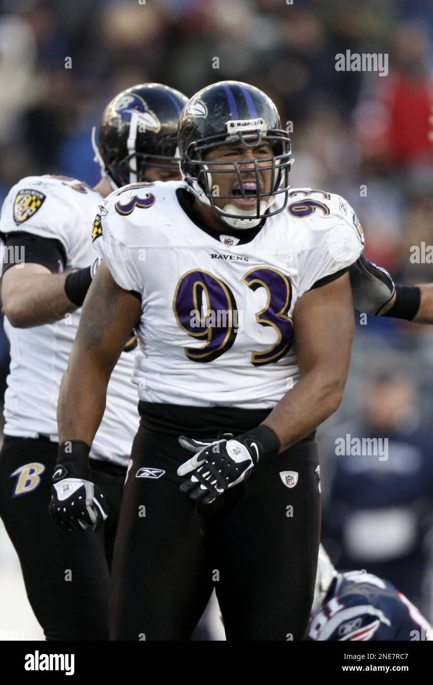 Baltimore Ravens defensive end Dwan Edwards (93) celebrates during an ...
