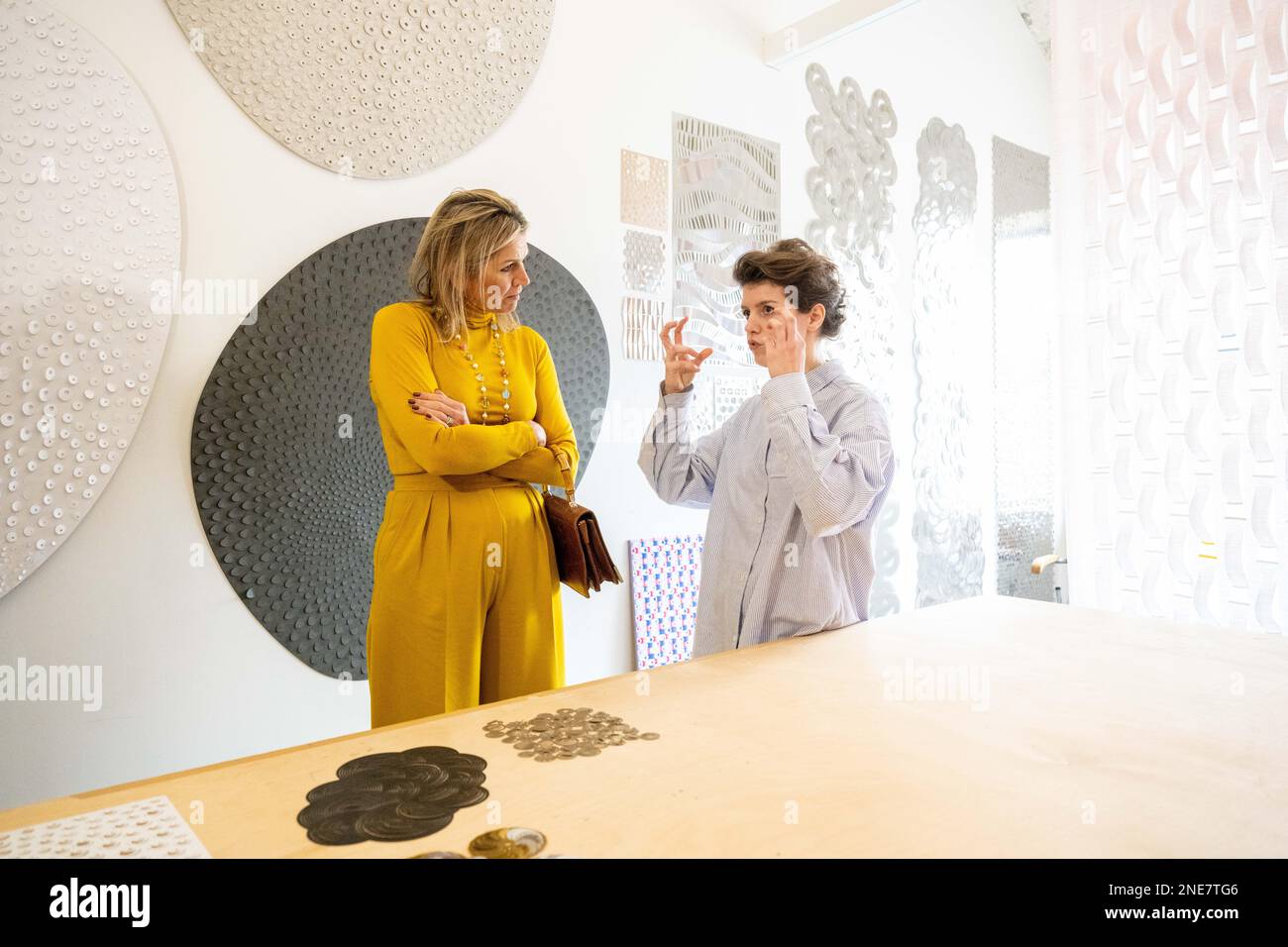 Queen Maxima of the Netherlands during a working visit to designers NUL ...