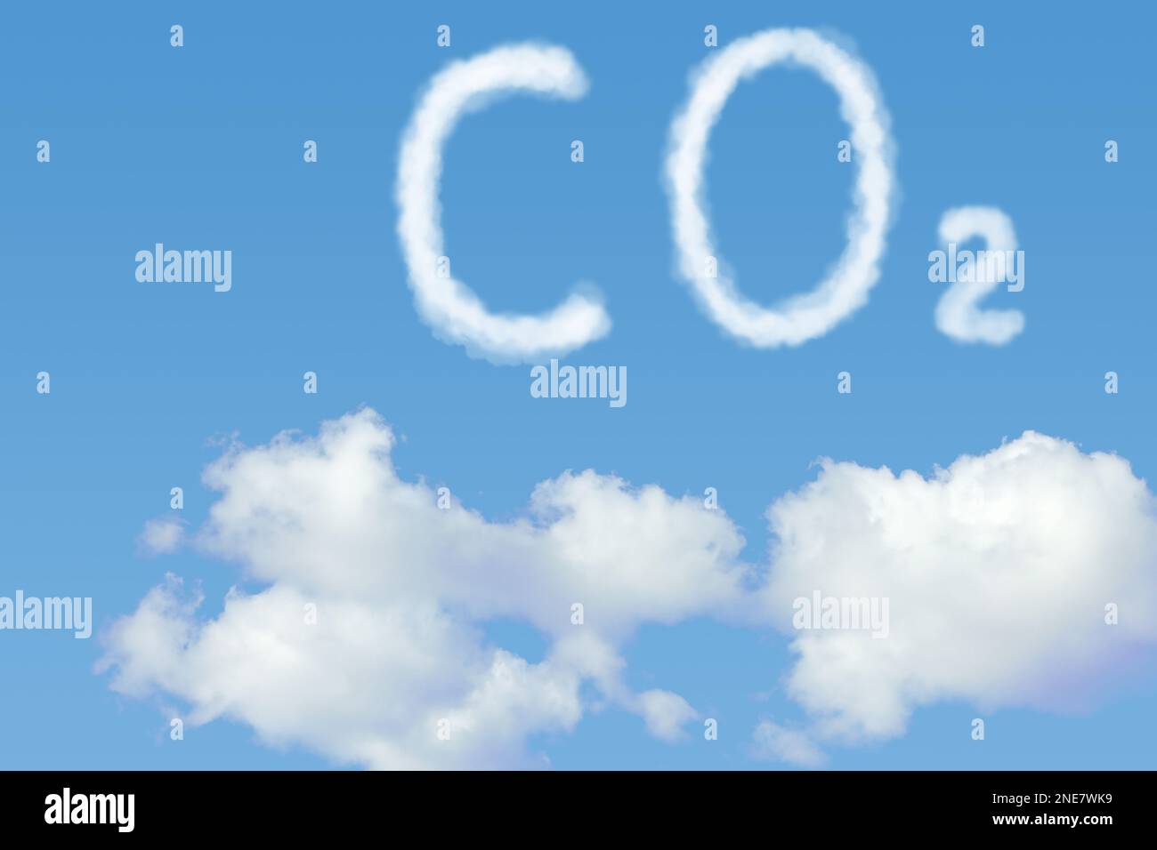 CO2 emissions. View of blue sky with white clouds Stock Photo - Alamy