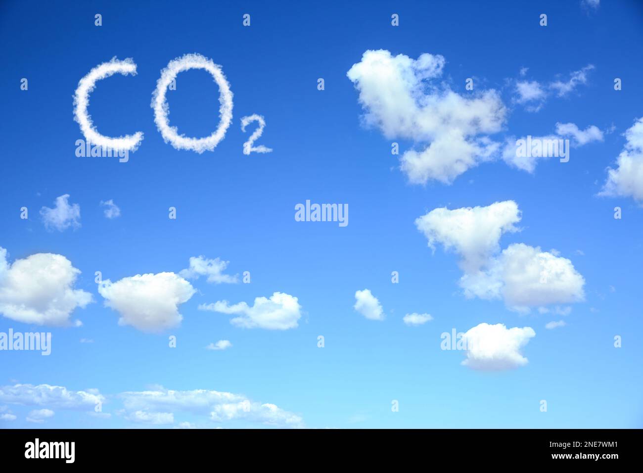 CO2 emissions. View of blue sky with white clouds Stock Photo - Alamy