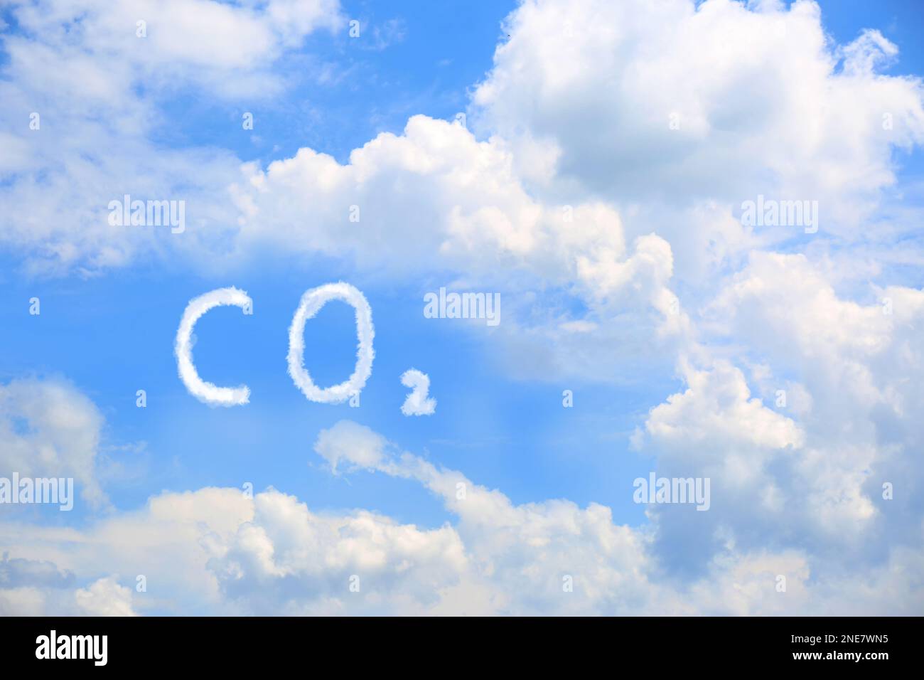 CO2 emissions. View of blue sky with white clouds Stock Photo - Alamy