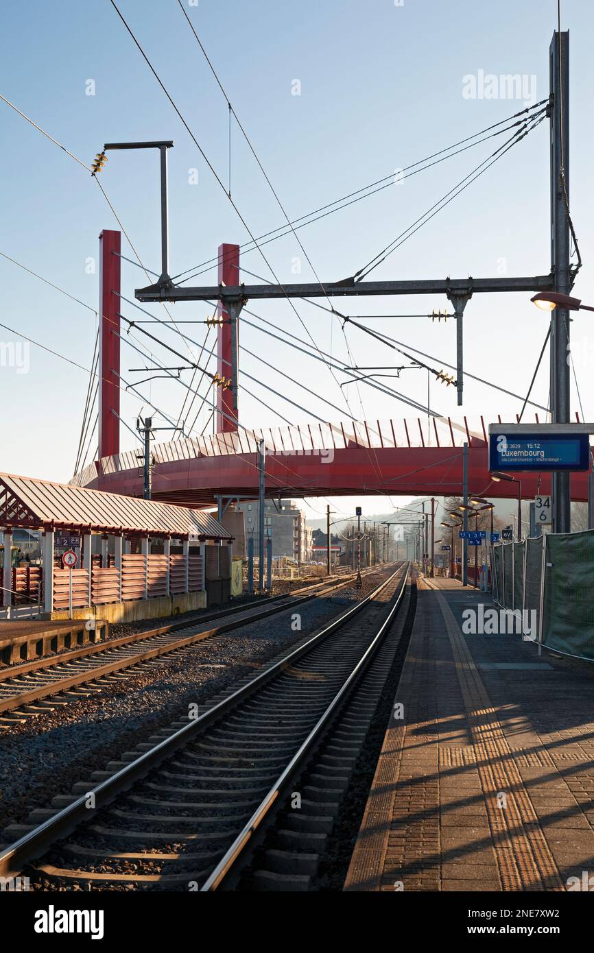 Europe, Luxembourg, Mersch Railway Station in Winter Stock Photo - Alamy