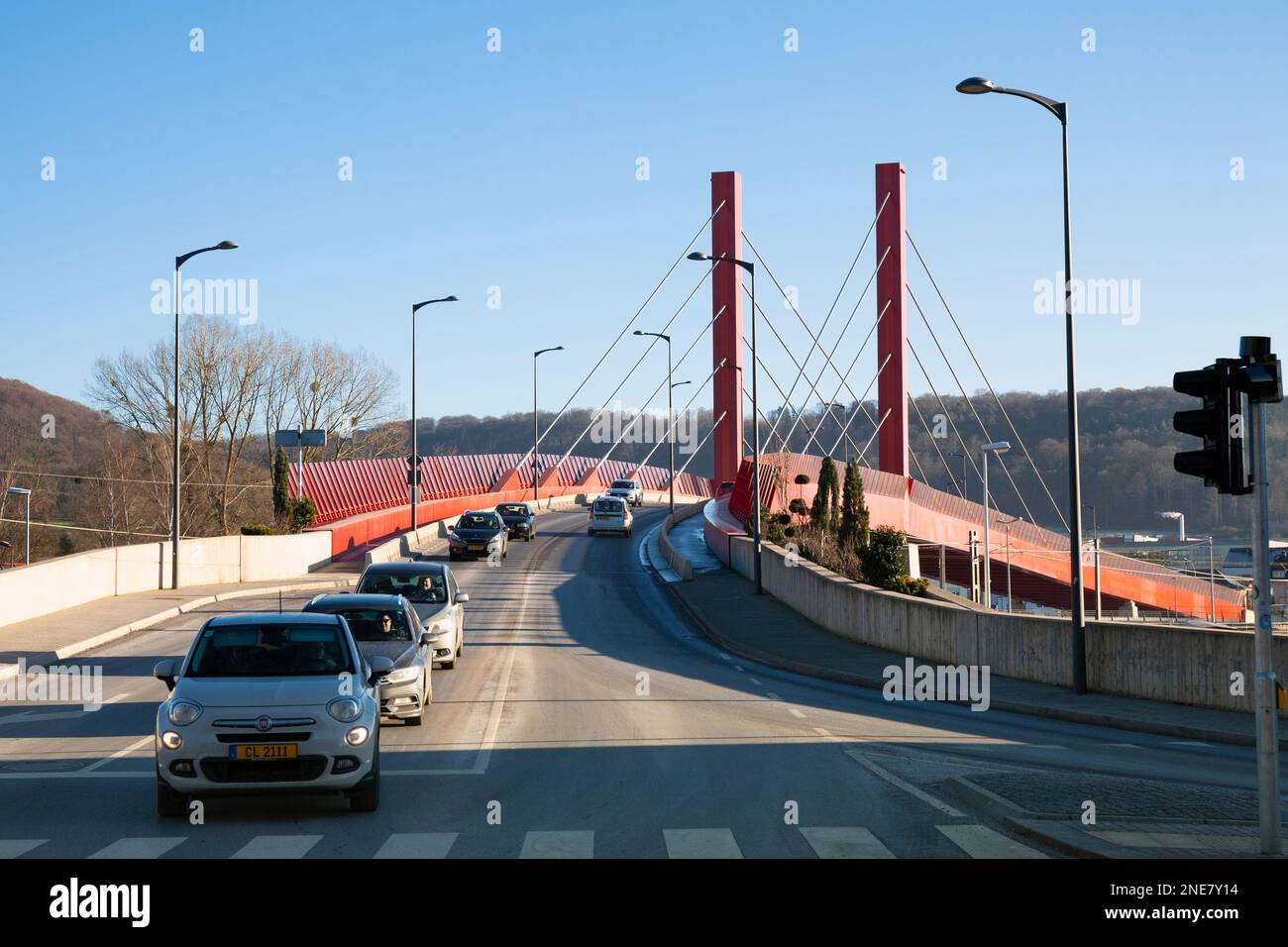 Europe, Luxembourg, Mersch, Road Bridge carrying the Rue de Luxembourg ...