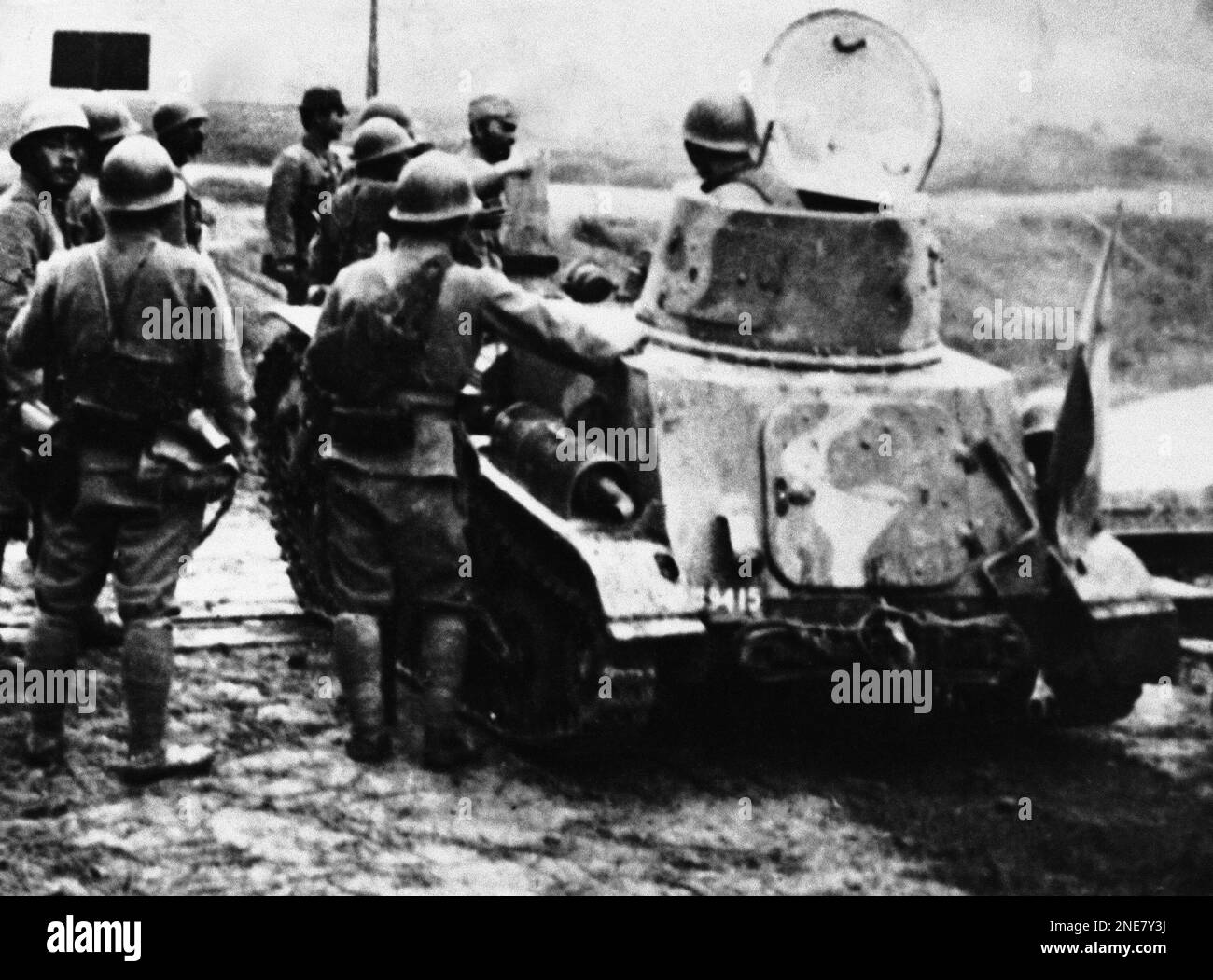 One of the one-man tanks the Japanese are using in their advance in ...