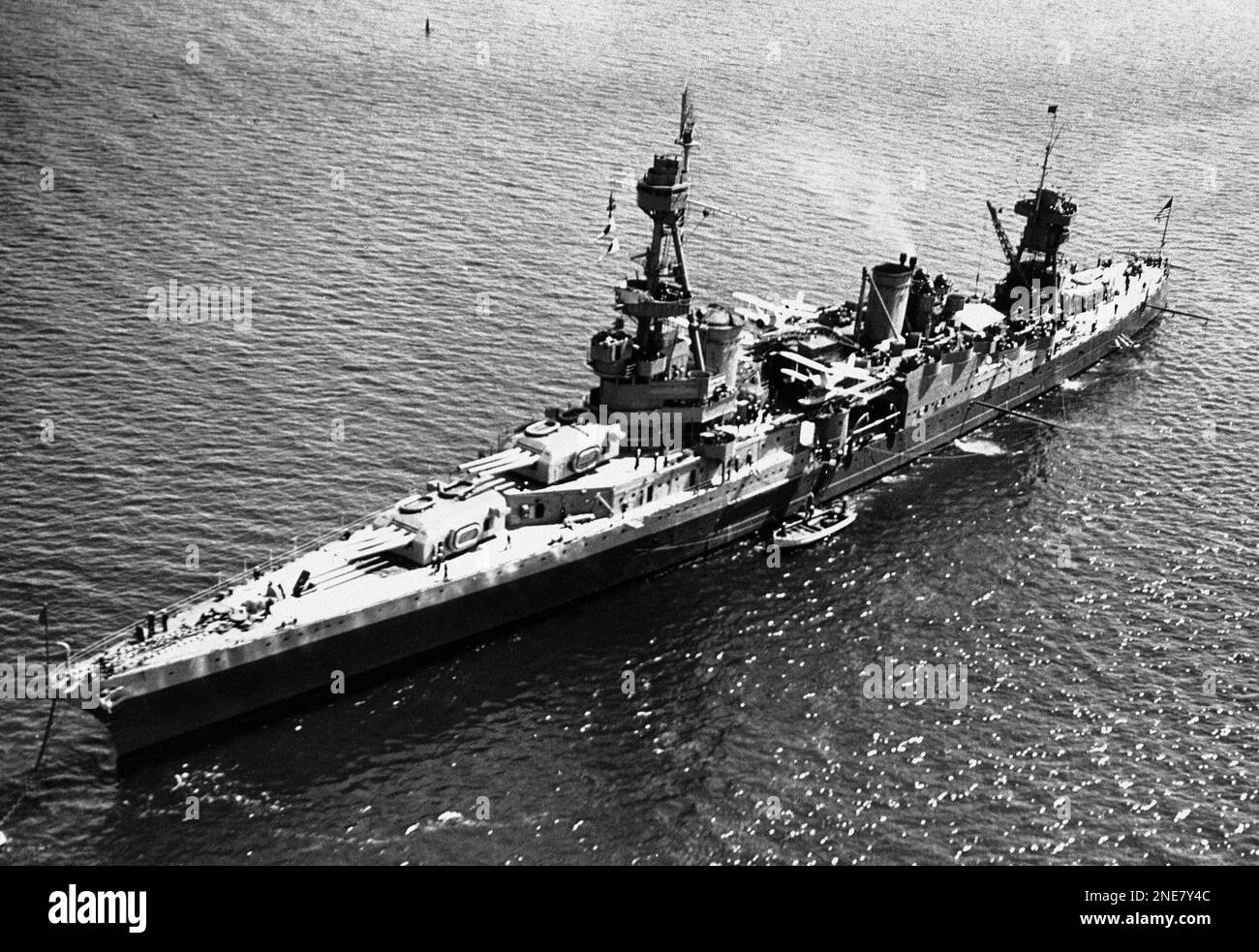 The American heavy cruiser Augusta, which carried President Roosevelt ...
