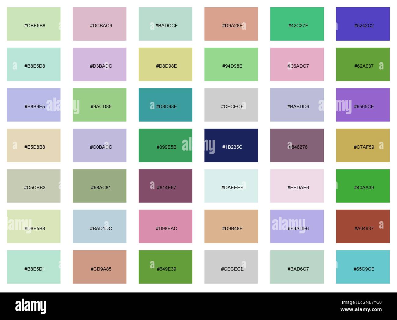 Collection of different color samples on white background, illustration ...