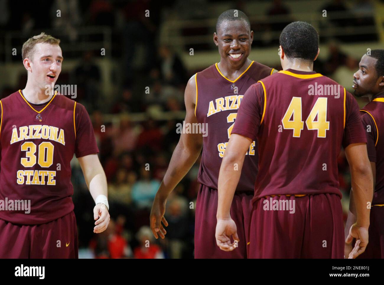 Arizona State guard Rihards Kuksiks (30), center Eric Boateng (2) and ...