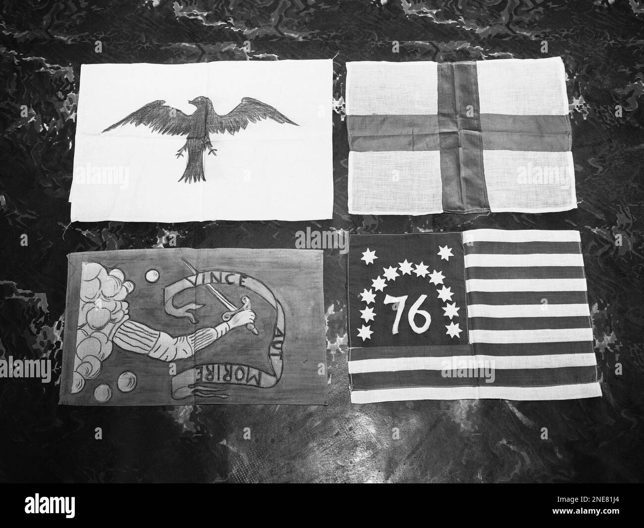 These are four of the early American flags shown June 20, 1948, made by ...