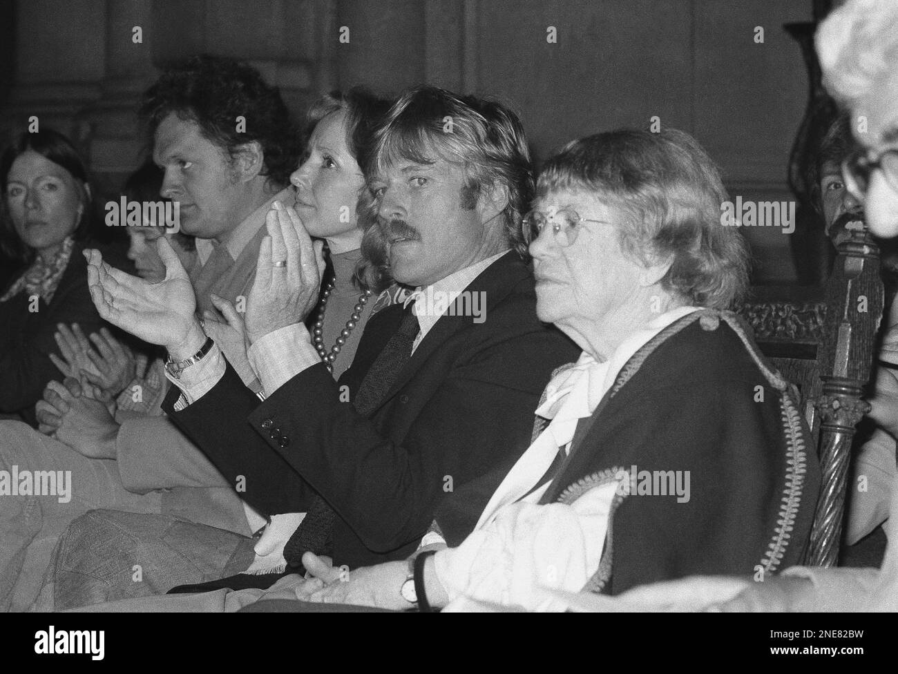 Actor Robert Redford, with his wife Lola, at left, and anthropologist ...