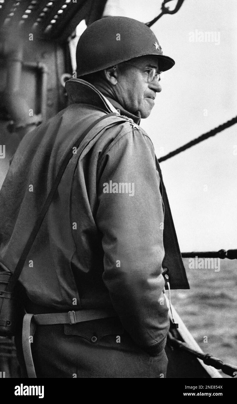 Lt. Gen. Omar N. Bradley, above, commanding U.S. ground forces in the ...